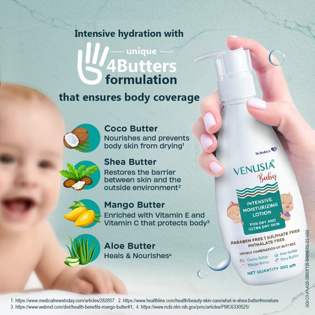 Dr. Reddy's Venusia Baby Intensive Moisturizing Lotion, provides soft ...