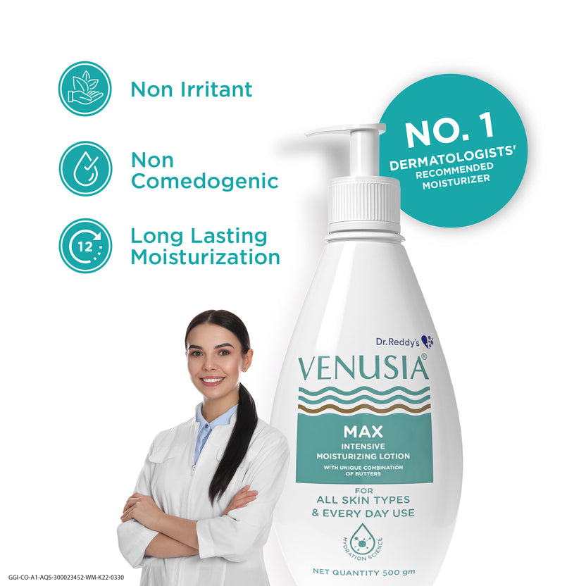 Dr. Reddy's Venusia Max Moisturizing Lotion for Daily Use for Dry Skin ...